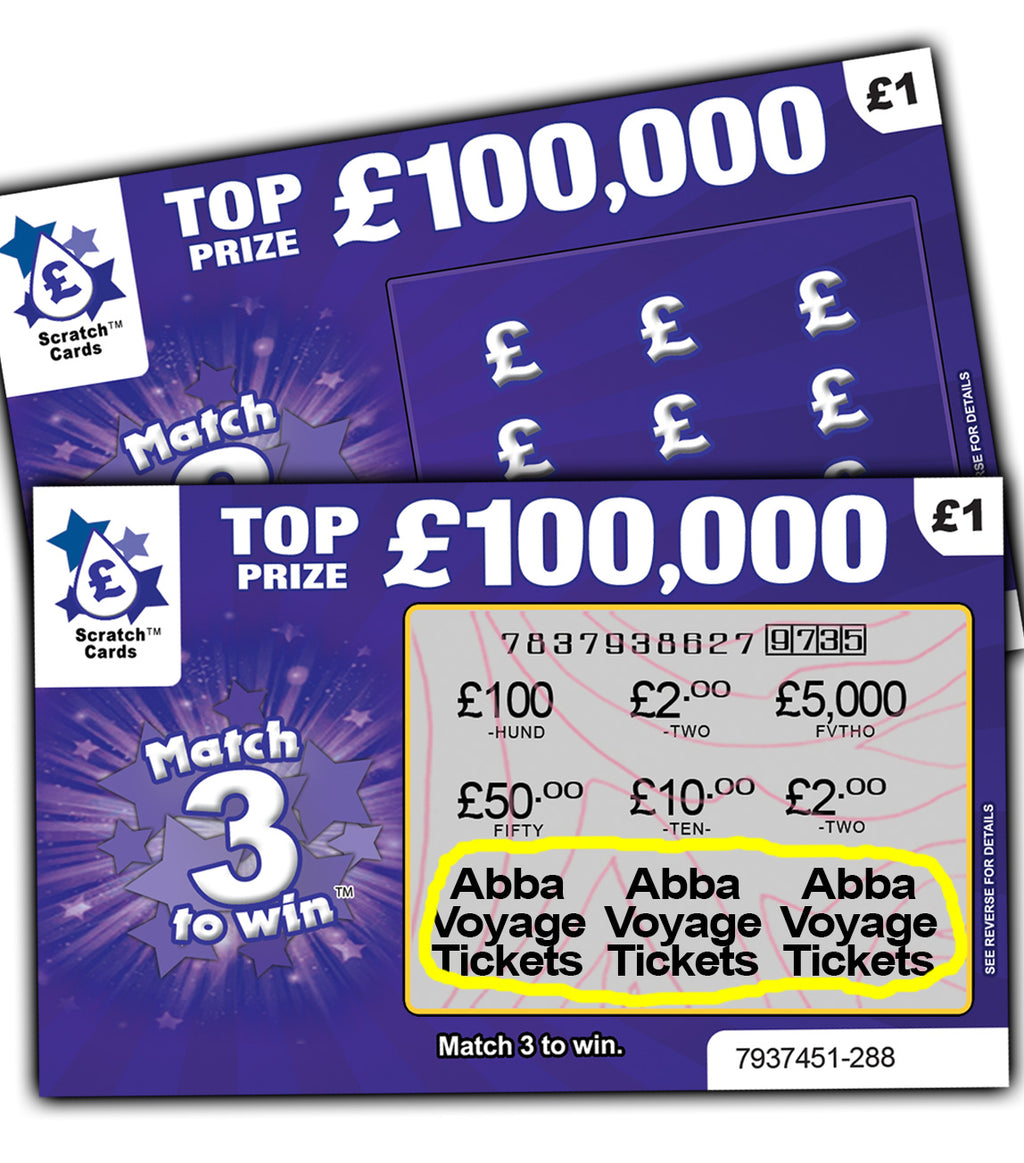 Abba Voyage Tickets as Prize / Xmas Gift Surprise Reveal Scratch Card ...