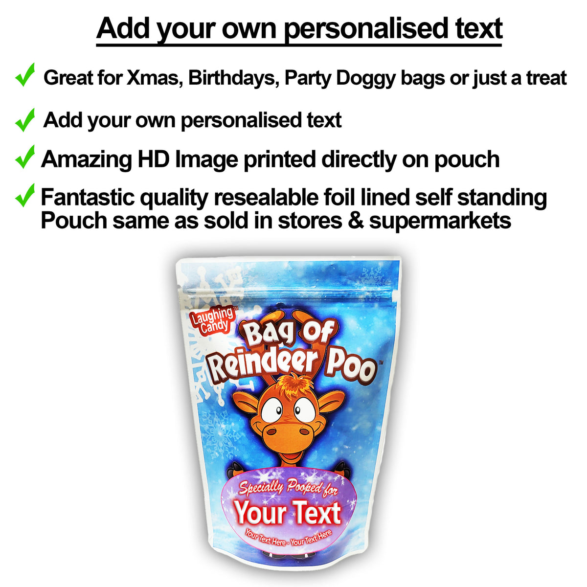 PERSONALISED Bag of Reindeer Poo! - Everyone Loves A Surprise